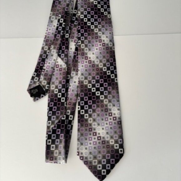 Pierre Cardin | Accessories | Pierre Cardin Silk Tie Black Purple Gray ...